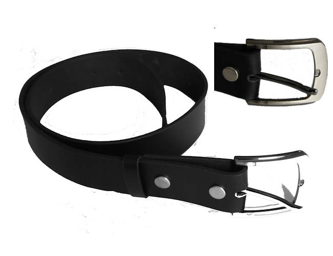 Coated leather trouser belts